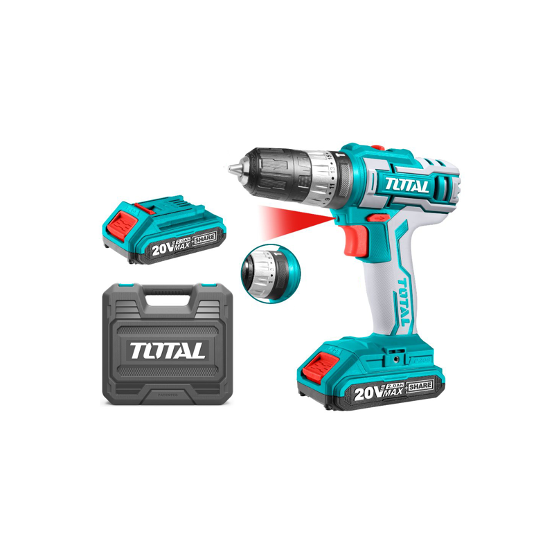 Акумулаторен ударен винтоверт TOTAL Industrial, 20 V, 2 x 2.0 Ah Li-Ion